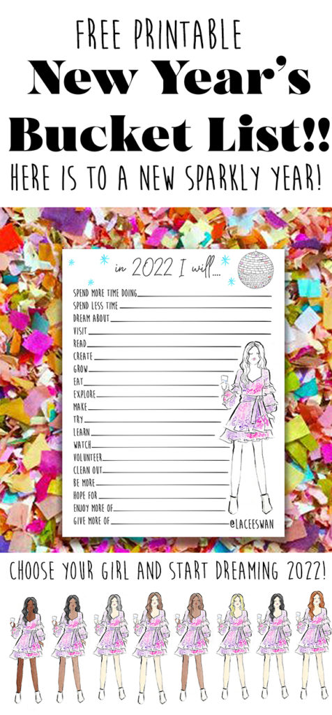 Free Printable New Year's Bucket List! - Lacee SwanLacee Swan
